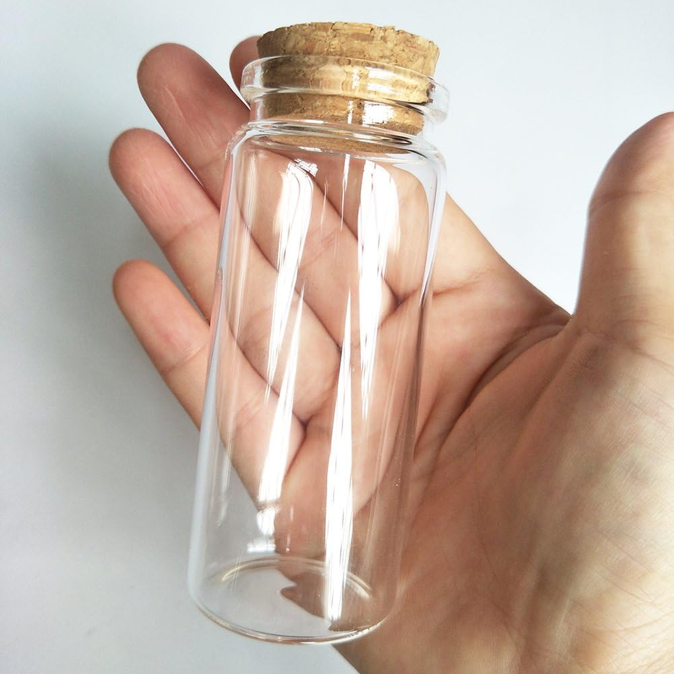 6Pcs 65Ml Small Mini Glass Bottles Vials Jars Glass with Cork Stoppers ...