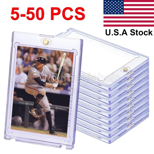 5/30/50 Pack Magnetic Trading Sports Card Holders 35pt One-Touch UV ...