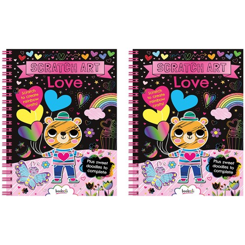 2x Bookoli Scratch Art Fun Love Art/Craft Activity Book Kids/Childrens ...