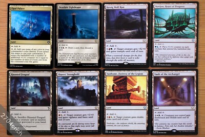 Set of 8 Commander Utility Lands *NM* MTG Group Magic EDH Decks, Kessig ...