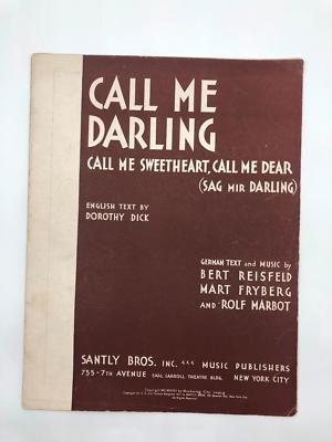Sheet Music - Call Me Darling - Vintage | eBay
