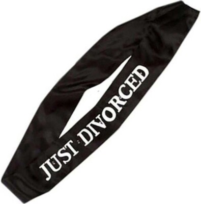 JUST DIVORCED FLASHING BLACK SASH | eBay