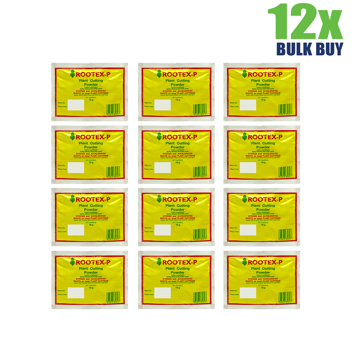 Rootex PRO 12x 18G Plant Cutting Cloning Powder Hormone Hydroponic ...