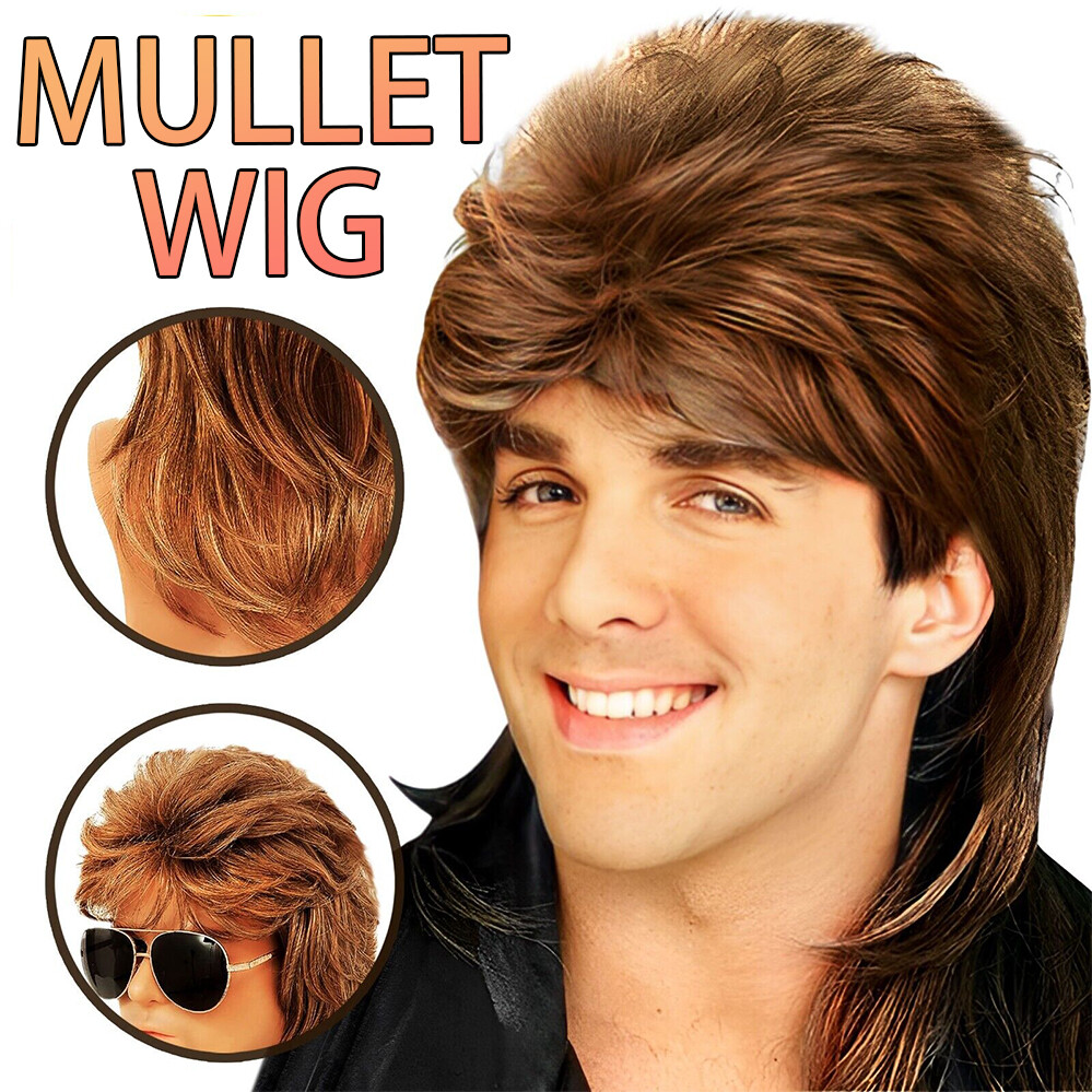 Mullet Wig Hair Costume Party Dress Up 70s 80s Aussie Bogan Rock ...
