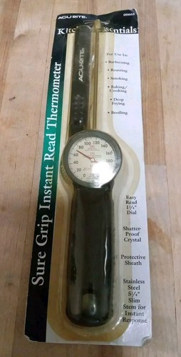 Acu Rite Sure Grip Instant Read Thermometer Analog Dial Stainless Steel ...