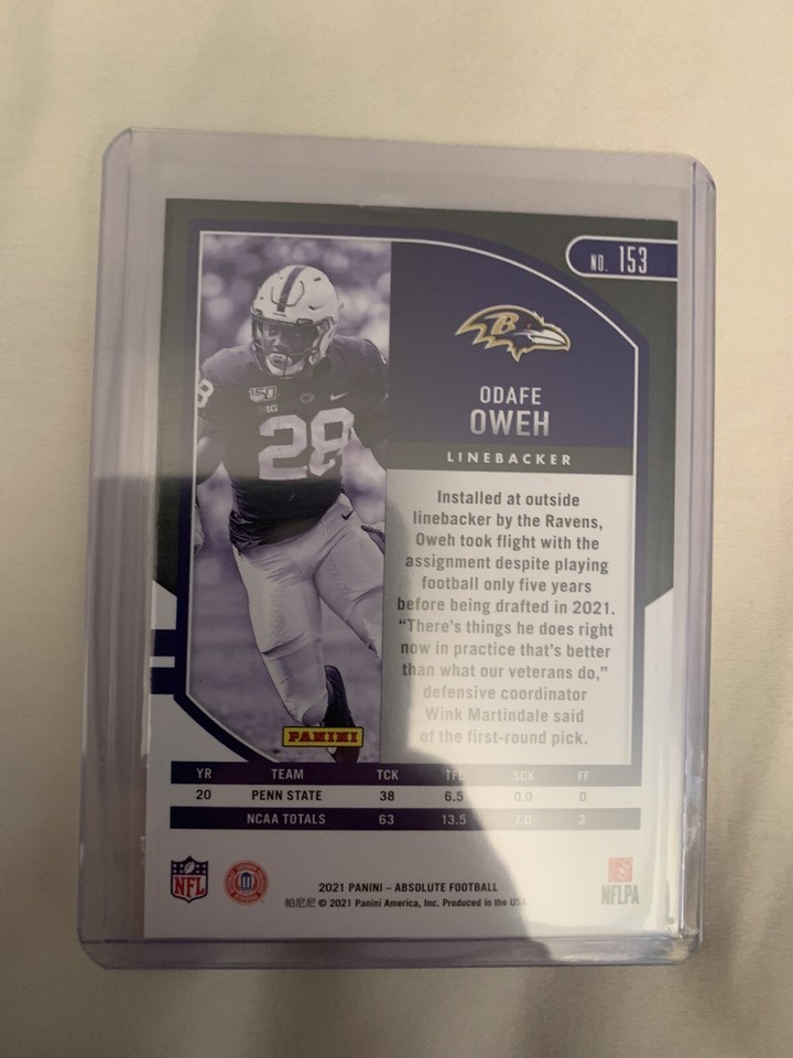 ODAFE OWEH 2021 ABSOLUTE RAVENS ROOKIE | eBay