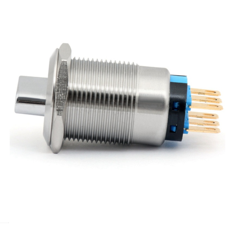 2Pc Push Button DPDT Metal selector Rotary Switch with Waterproof ...