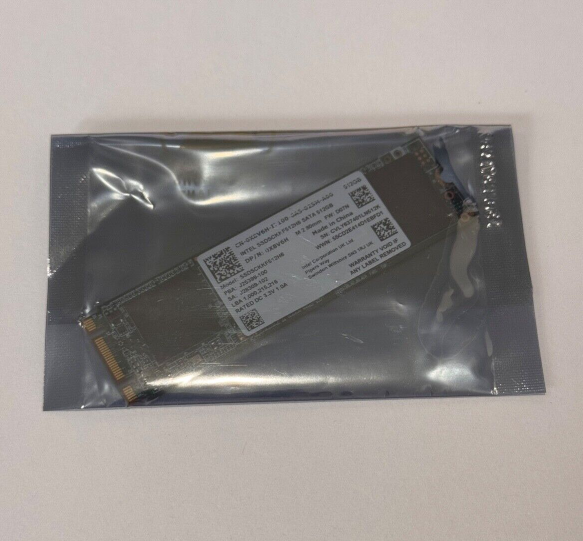 INTEL 512GB SSD SATA M.2 2280 Dell PN 0X8V6H X8V6H SSDSCKKF512H6 | eBay