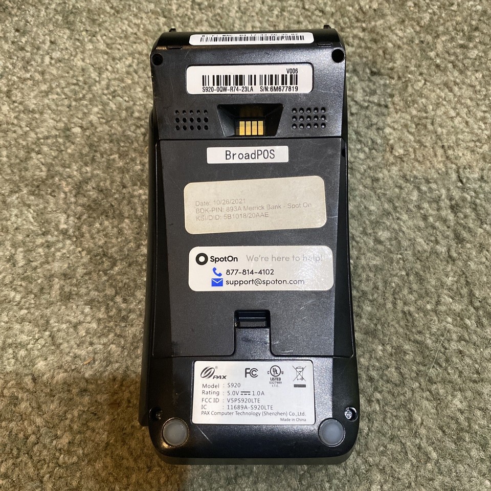 PAX S920 Mobile POS Credit Card Terminal Wireless Bluetooth Untested | eBay