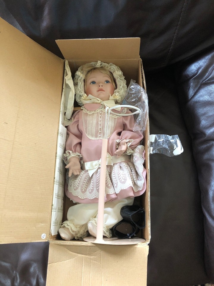 Cindy McClure Porcelain Doll 18” Rose Dress | eBay
