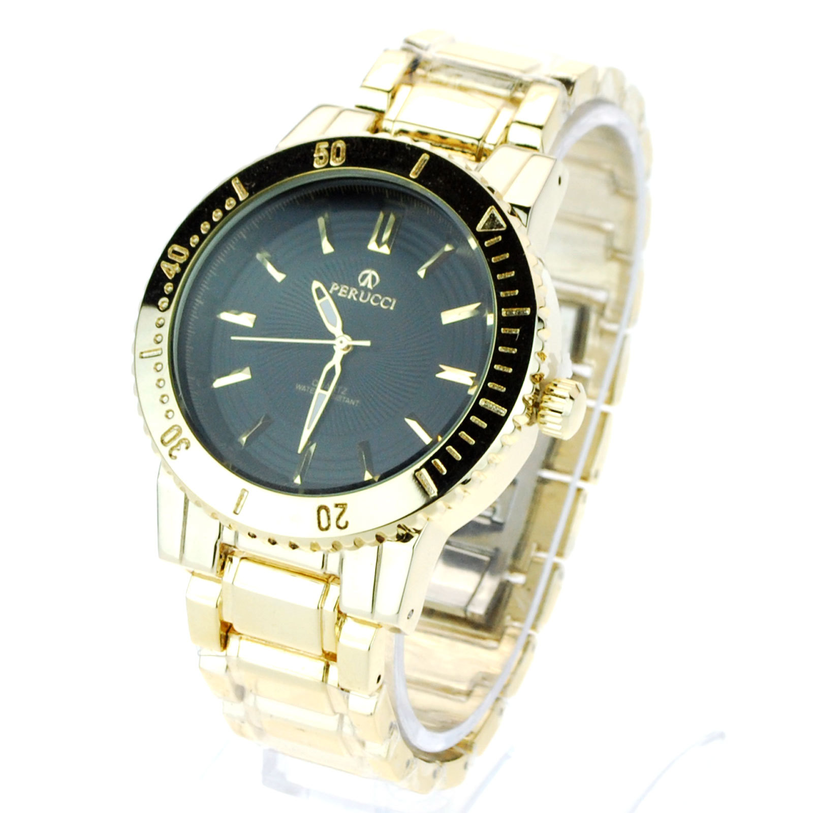 Mens Designer Fashion Luxury Plated Metal Dress Analog Round Wrist ...