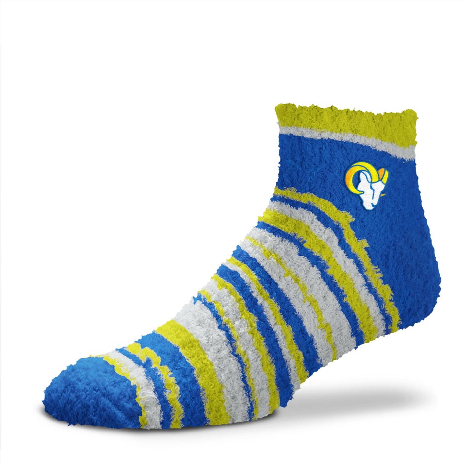 NEW! Los Angeles Rams Muchas Rayas Soft Fuzzy Sleep Socks One Size Fits ...
