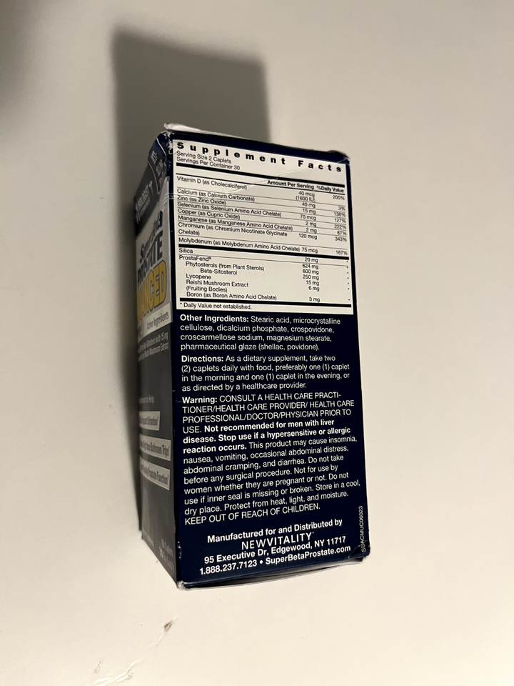 Super Beta Prostate Advanced 3X Active Ingredients 60 Caplets Exp 02/04 ...