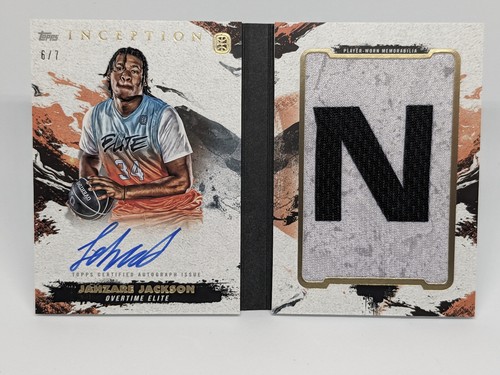 TOPPS INCEPTION OVERTIME AUTO NAMEPLATE RELIC BOOK CARD JAHZARE JACKSON ...