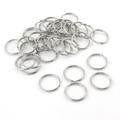 35 x Silver Tone Metal 23mm OD Circle Split Key Rings Keychains | eBay
