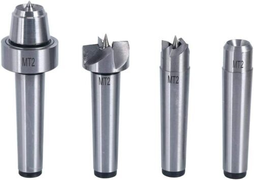 4pcs MT2 Wood Lathe Live Center Set Drive Spur Cup Kit MT2 Arbor W ...
