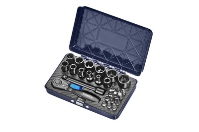 kauplus 26PCS 1/4” Ratchet & Bit Socket Set, Mini 90-Tooth Ratcheting ...