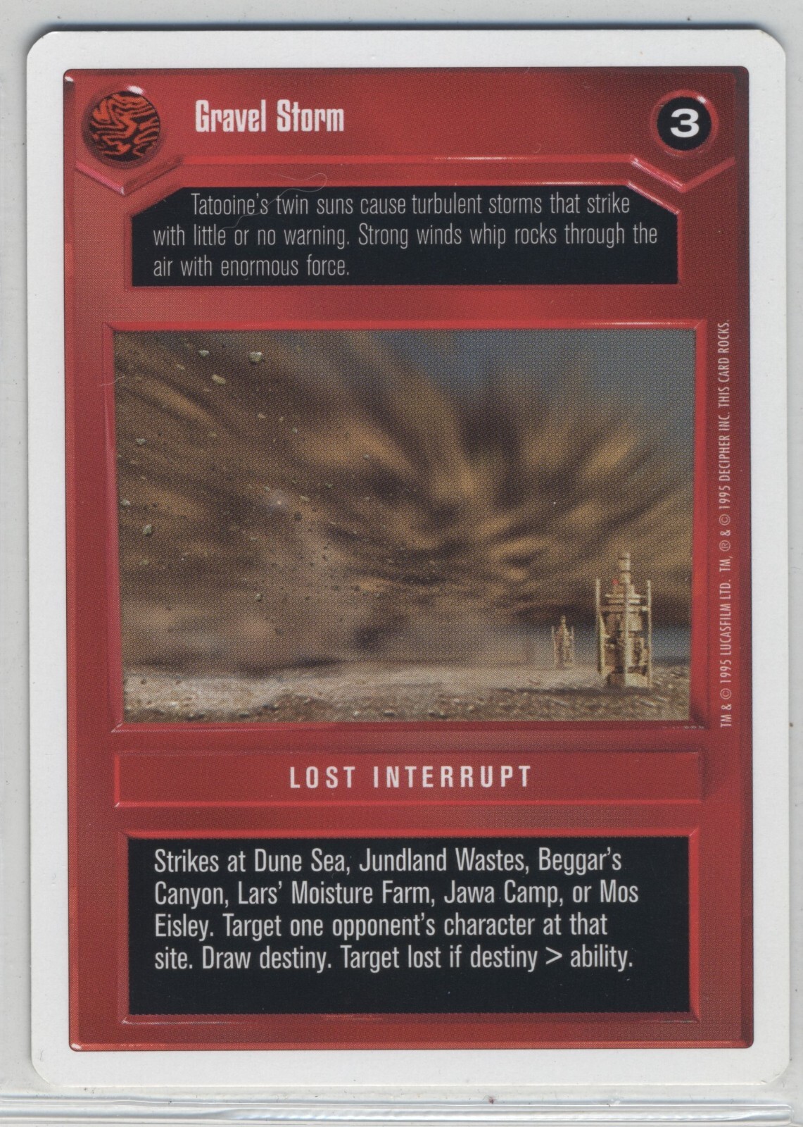 Star Wars CCG Decipher Gravel Storm Premiere White Boarded WB Free ...