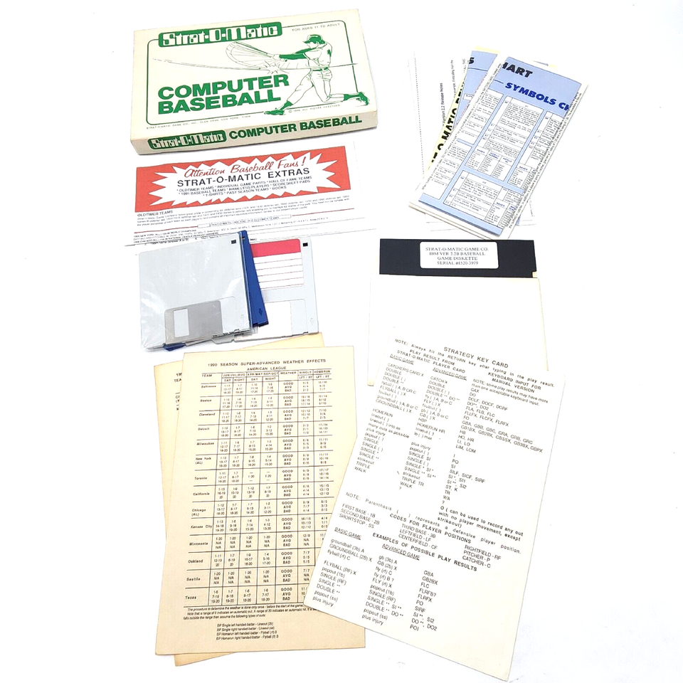 Strat-O-Matic Baseball Computer Game 1986 Floppy Disk | eBay