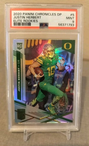 2020 Panini Chronicles DP Justin Herbert Elite Rookies PSA 9 Mint ...