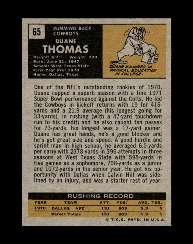 1971 Topps Set-Break # 65 Duane Thomas RC NR-MINT *GMCARDS* | eBay
