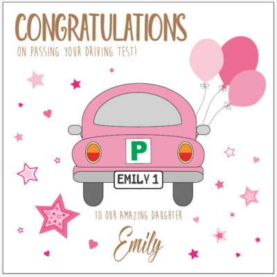 Personalised Congratulations Passed Driving Test card Daughter ...