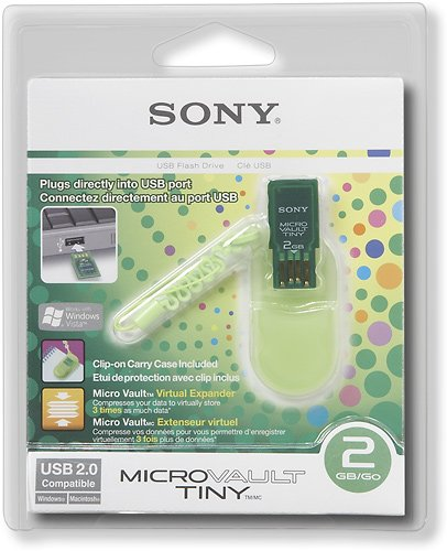 Sony - Micro Vault Tiny 2GB USB 2.0 Flash Drive - Green NEW | eBay
