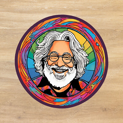 Jerry Garcia Smile 3in Premium Vinyl Sticker Rock Grateful Dead Band ...