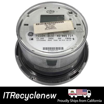 GE I-210+ Watthour Smart Electric Meter CL200 240V 3W FM2S Perforations ...