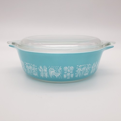 Vintage Pyrex Turquoise Butterprint 471 Cinderella Amish 1 Pt Casserole ...