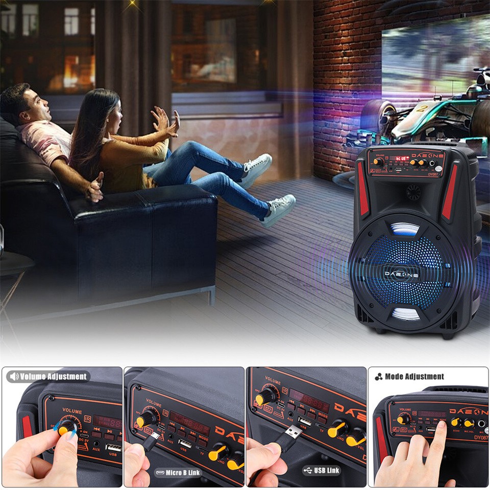 1000W Portable Wireless bluetooth Speaker Super Bass Stereo Radio FM TF ...