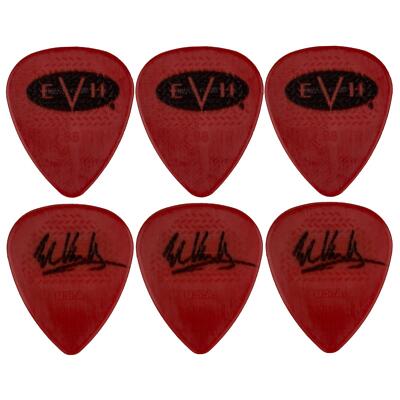 EVH Eddie Van Halen Signature Guitar Picks, Dunlop Max-Grip .88mm, Red ...