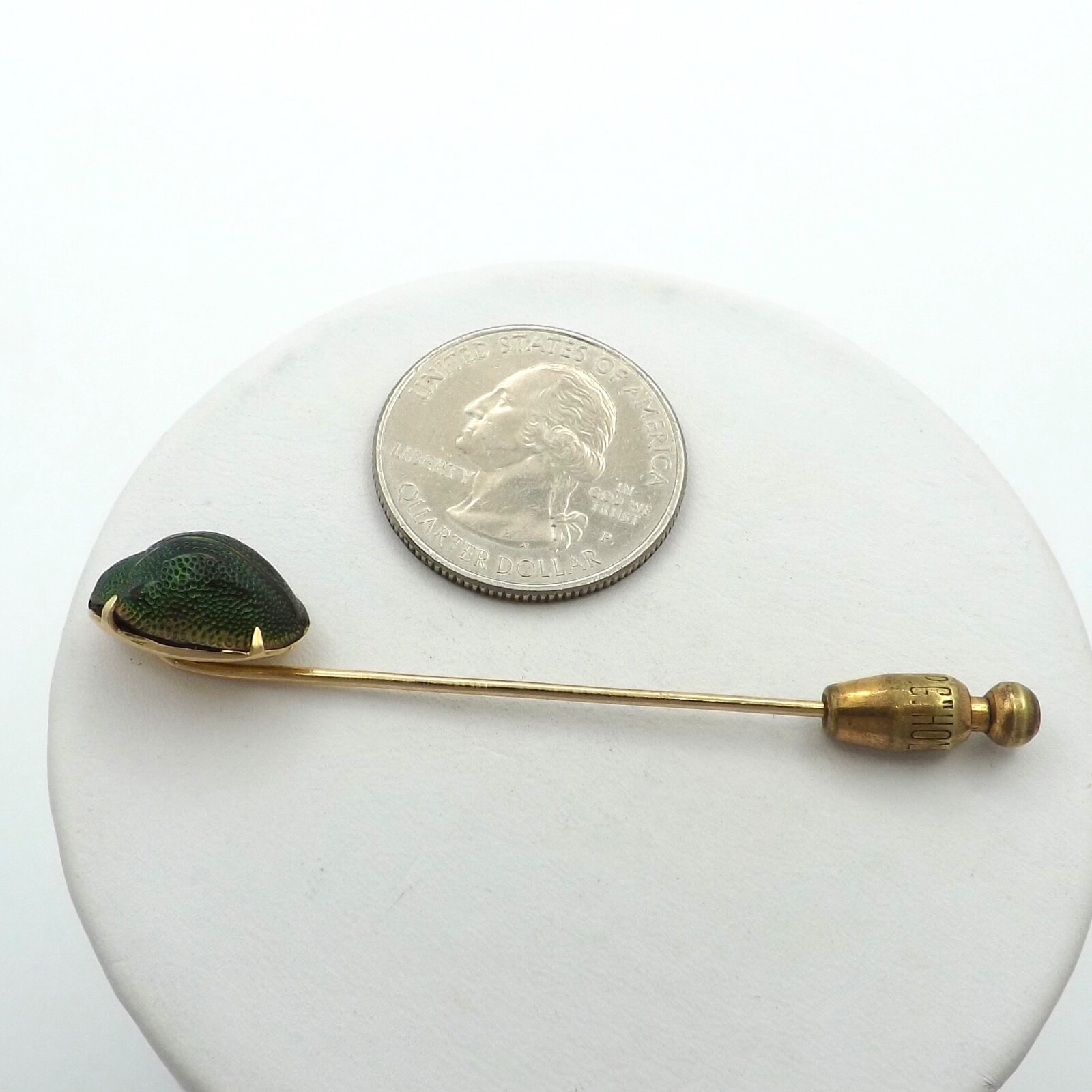Victorian Genuine Cicada Locust 14k Gold Stick Pin La… - Gem