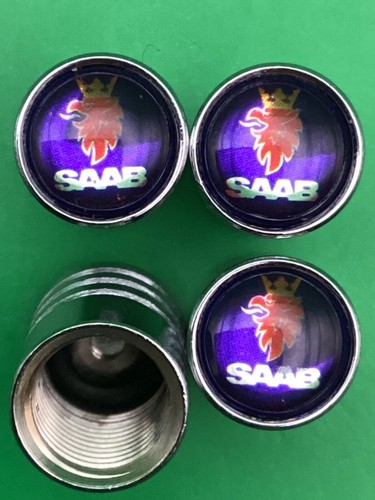 4 Pcs Set Valve Cap With SAAB Logo Air Valve Cap Colour Silver No-1 ...