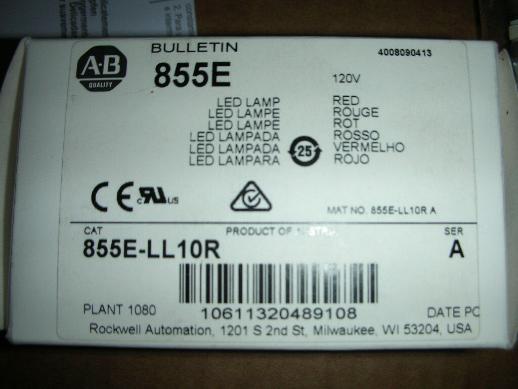 Allen Bradley 855E-LL10R, W, A Red, White or Amber LED Stack Light ...