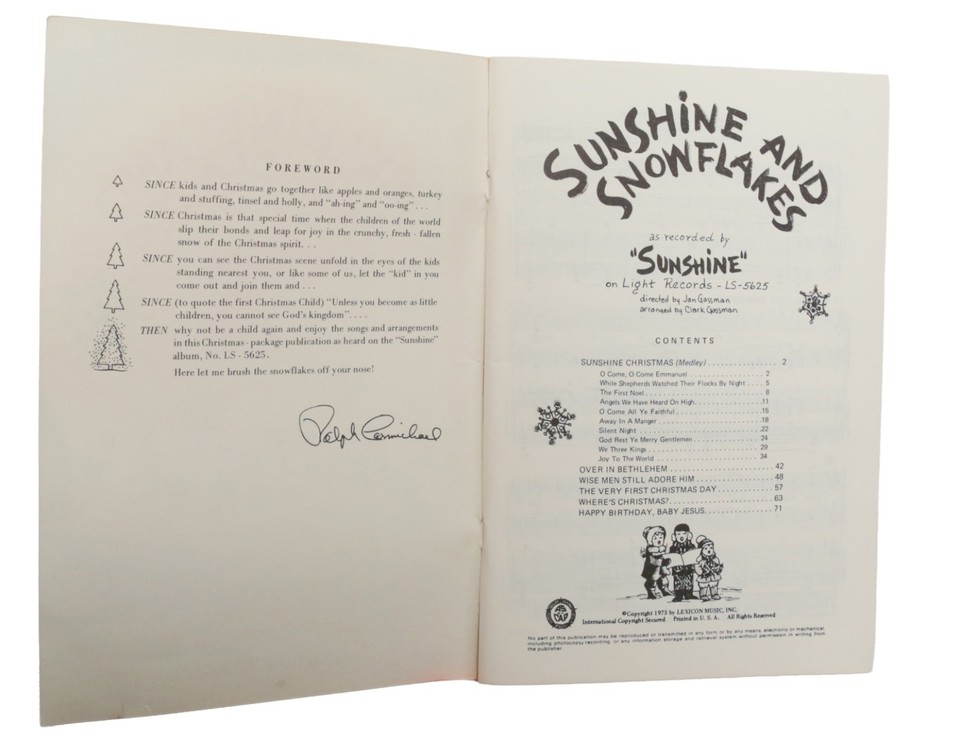Sunshine and Snowflakes Christmas Choral Book Kids Choir Lexicon Music ...