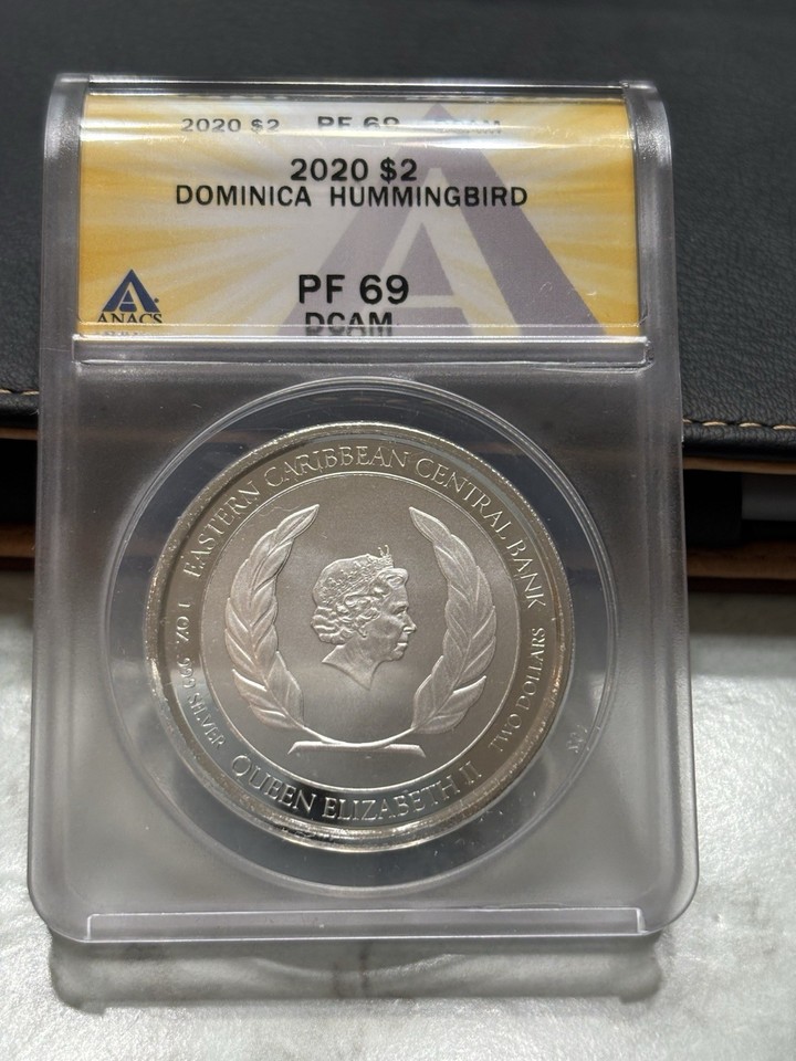 2020 $2 Dominica Silver Hummingbird Eastern Caribbean PF69 DCAM ANACS ...