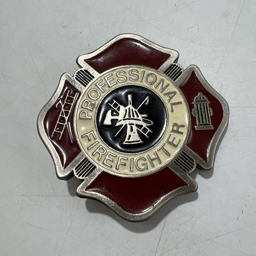 Vintage Enamel Belt Buckle Fire police Firefighter First Response ...