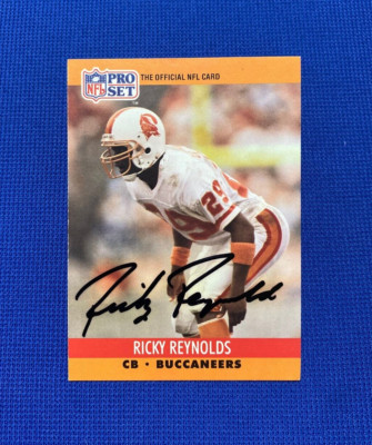 1990 PRO SET RICKY REYNOLDS BUCCANEERS SIGNED AUTOGRAPHED AUTO CARD ...