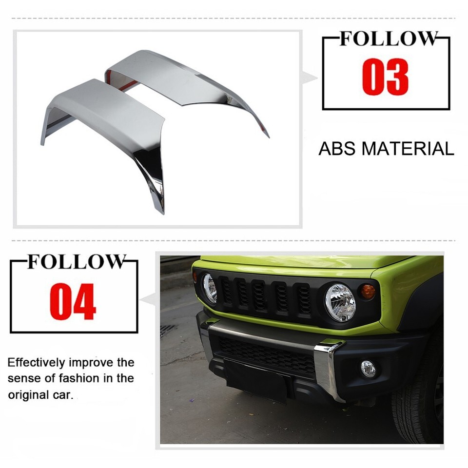 Chrome Front Bumper Decor Cover Trim Guard for Suzuki Jimny 2019-2023 ...