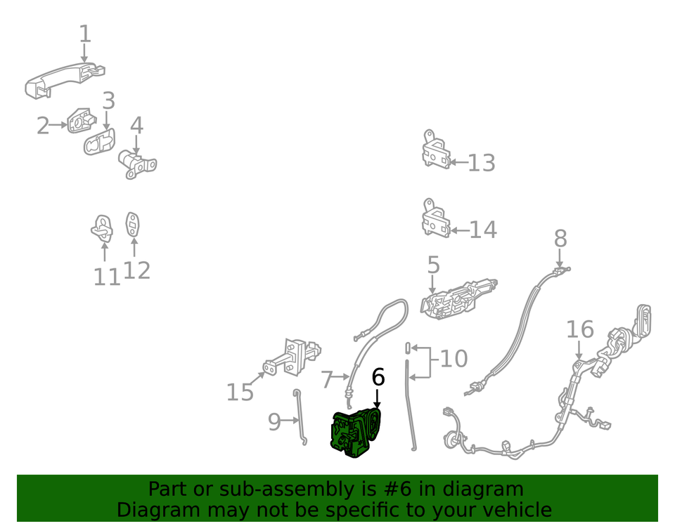 Genuine GM Front Passenger Side Door Latch 13546496 | eBay