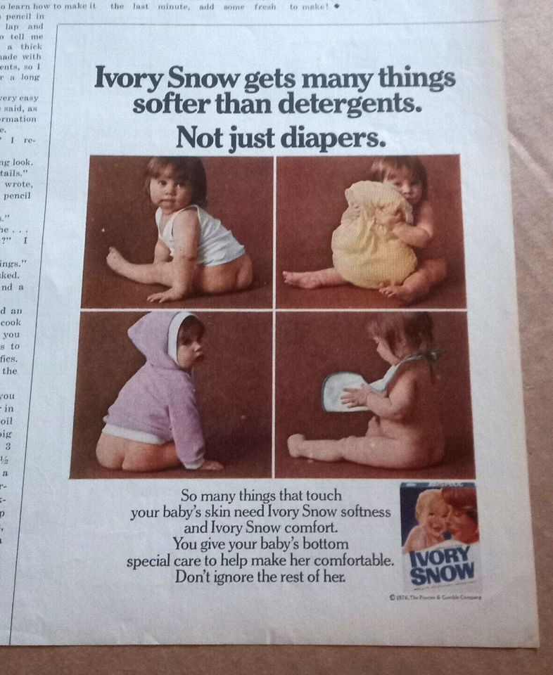 1976 advertising - Ivory Snow laundry CUTE baby little girl vintage ...