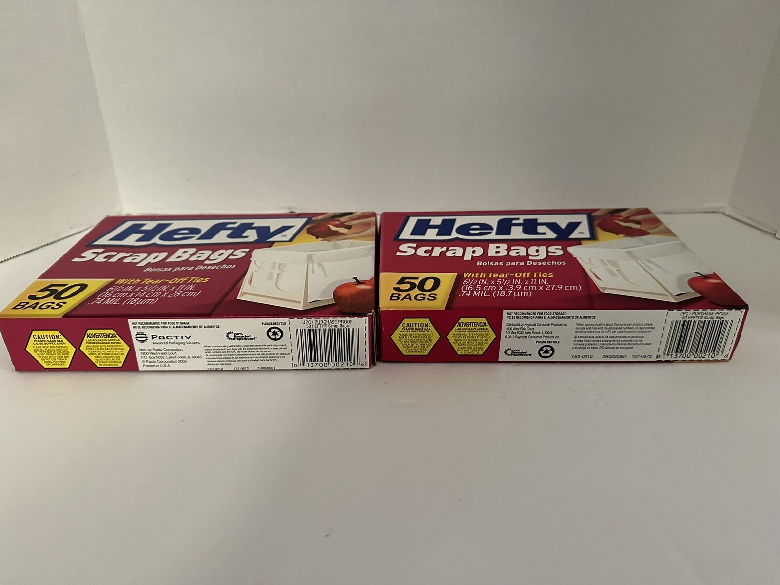 2 Brand New Hefty Scrap Bags w/ Tear Off Ties -50 Count Boxes | eBay