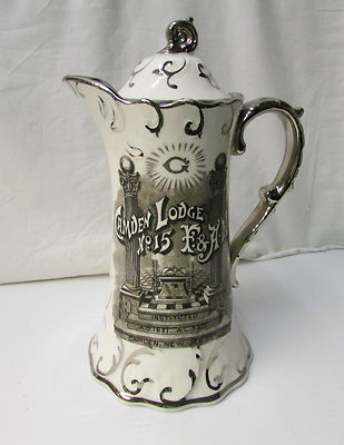Antique Camden Lodge No. 15 Masonic Ceremonial Pitcher ~ Tho's Maddock ...