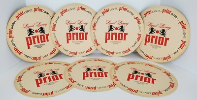 (7) Vintage Liquid Luxury Prior Beer Oversize Coasters Double Sided 10 ...