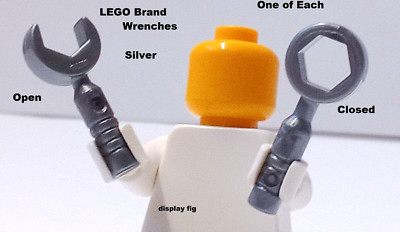 LEGO Minifigure Wrench Set Tool Silver Open Closed Socket Garage ...