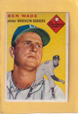 1954 Topps #126 Ben Wade Brooklyn Dodgers VG+ Very Good Plus #28337 | eBay