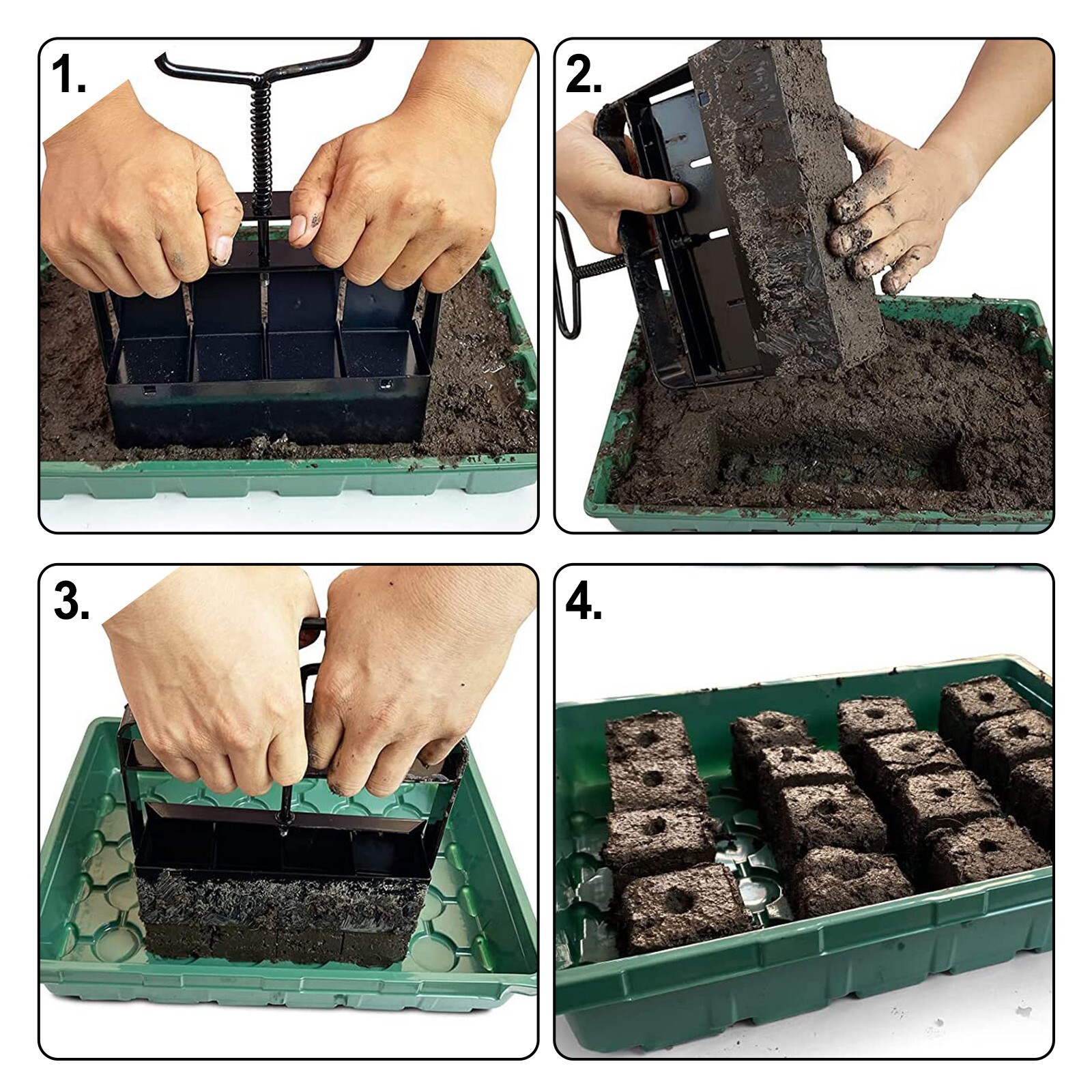 Manual Square Soil Compactor Reduce Plant Root Damage with Soil Blocks ...