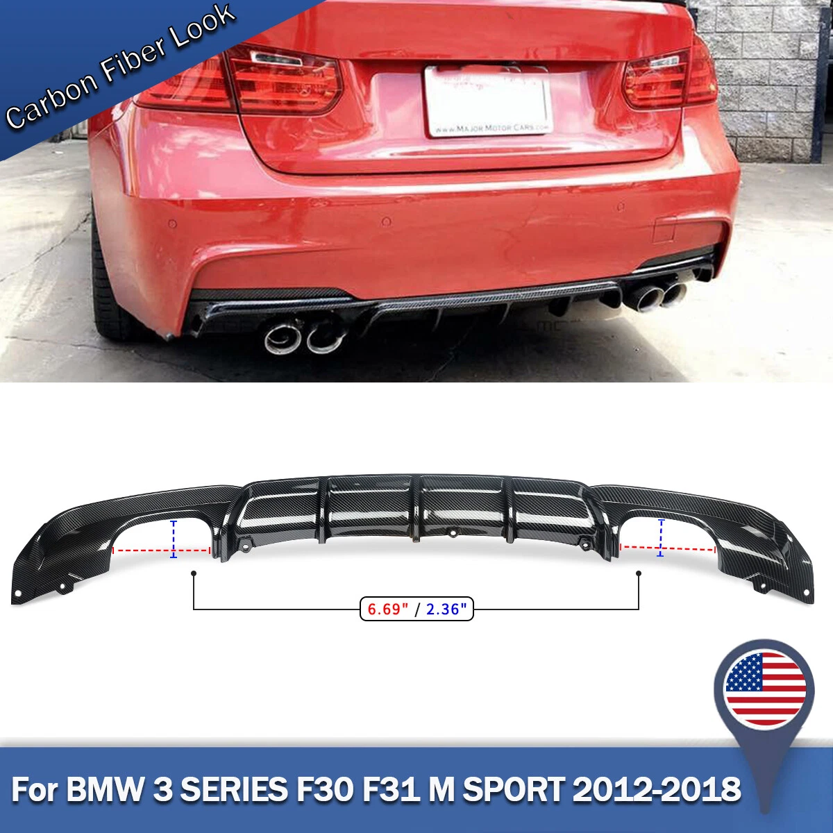 335i Rear Bumper Quad Tips