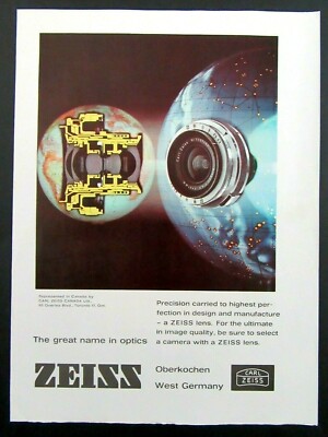 1965 CARL ZEISS Camera Lenses "The Great Name In Optics" Magazine Ad | eBay